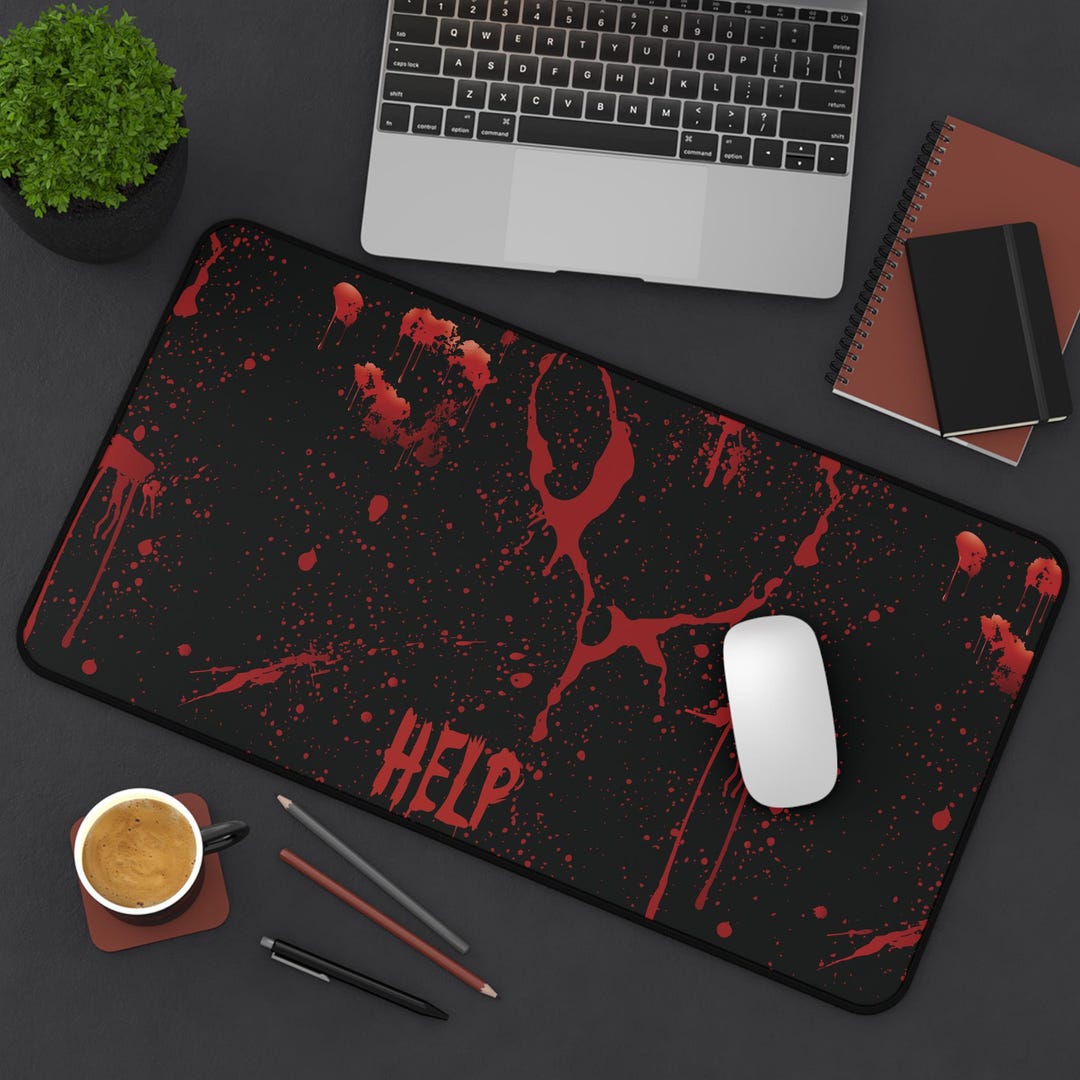 True Crime Blood Spatter Desk Mat, Murder Mystery Office Decor ...