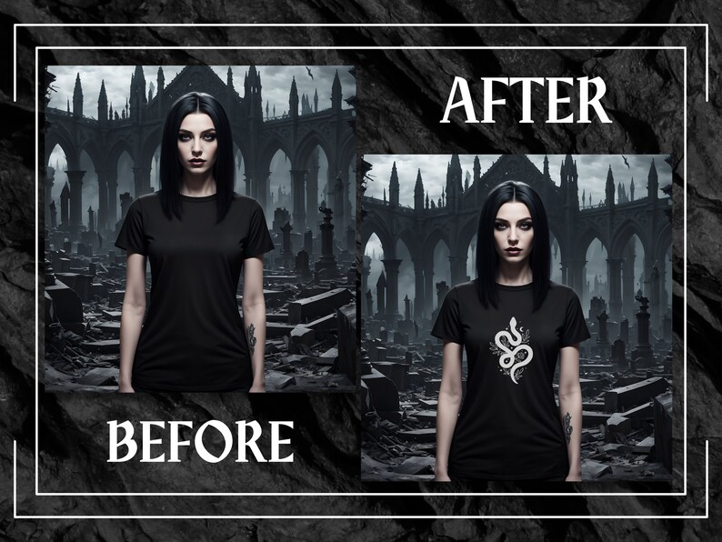Black T-shirt Mockup, Grunge Punk Goth Tattoo Metal Occult, Gothic Man ...