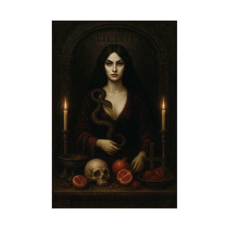 Lilith Altar Art Print, Gothic Occult Decor - Etsy