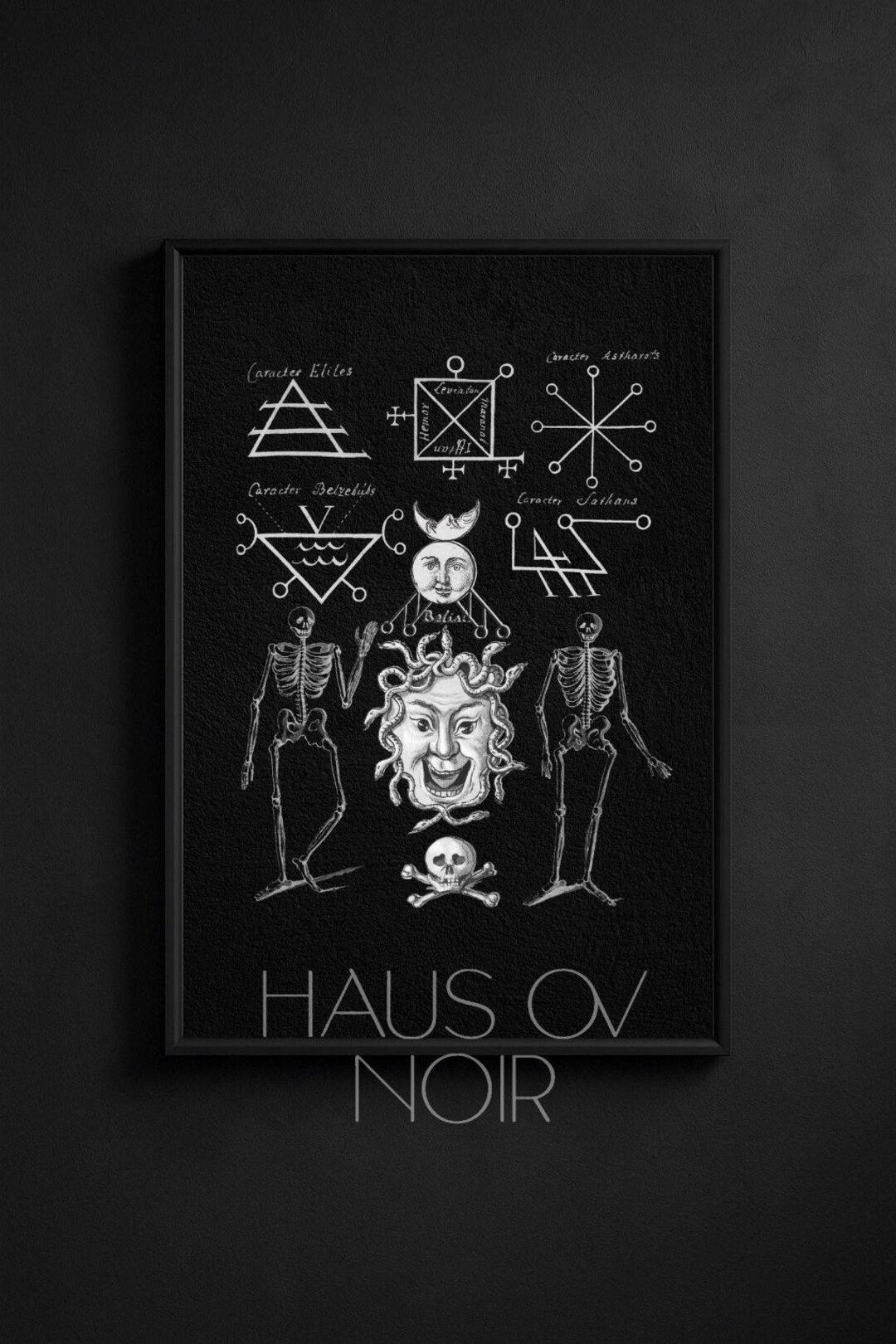 Infernal Sigils Art Print: Medusa, Skeletons, Occult Grimoire - Etsy