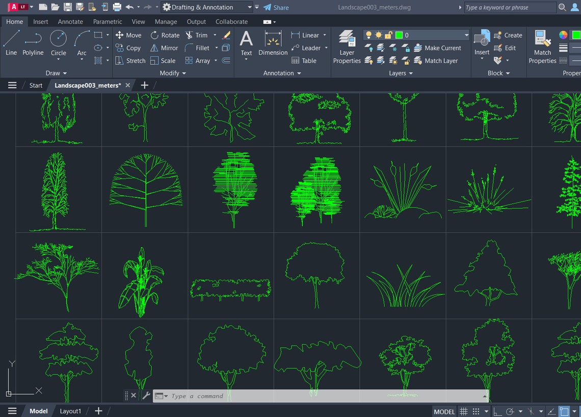 100 Trees Landscape 2D Autocad Blocks Set 003 | Architectural Plants ...