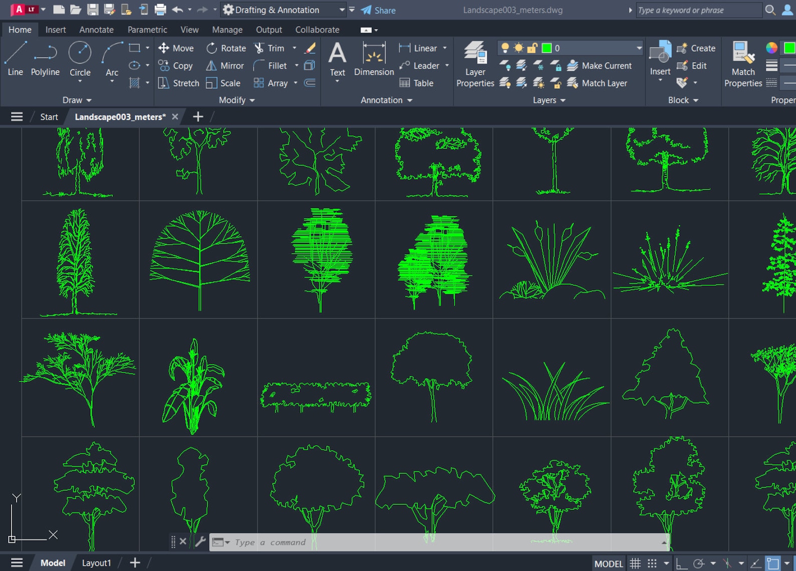 100 Trees Landscape 2D Autocad Blocks Set 003 Architectural Plants ...