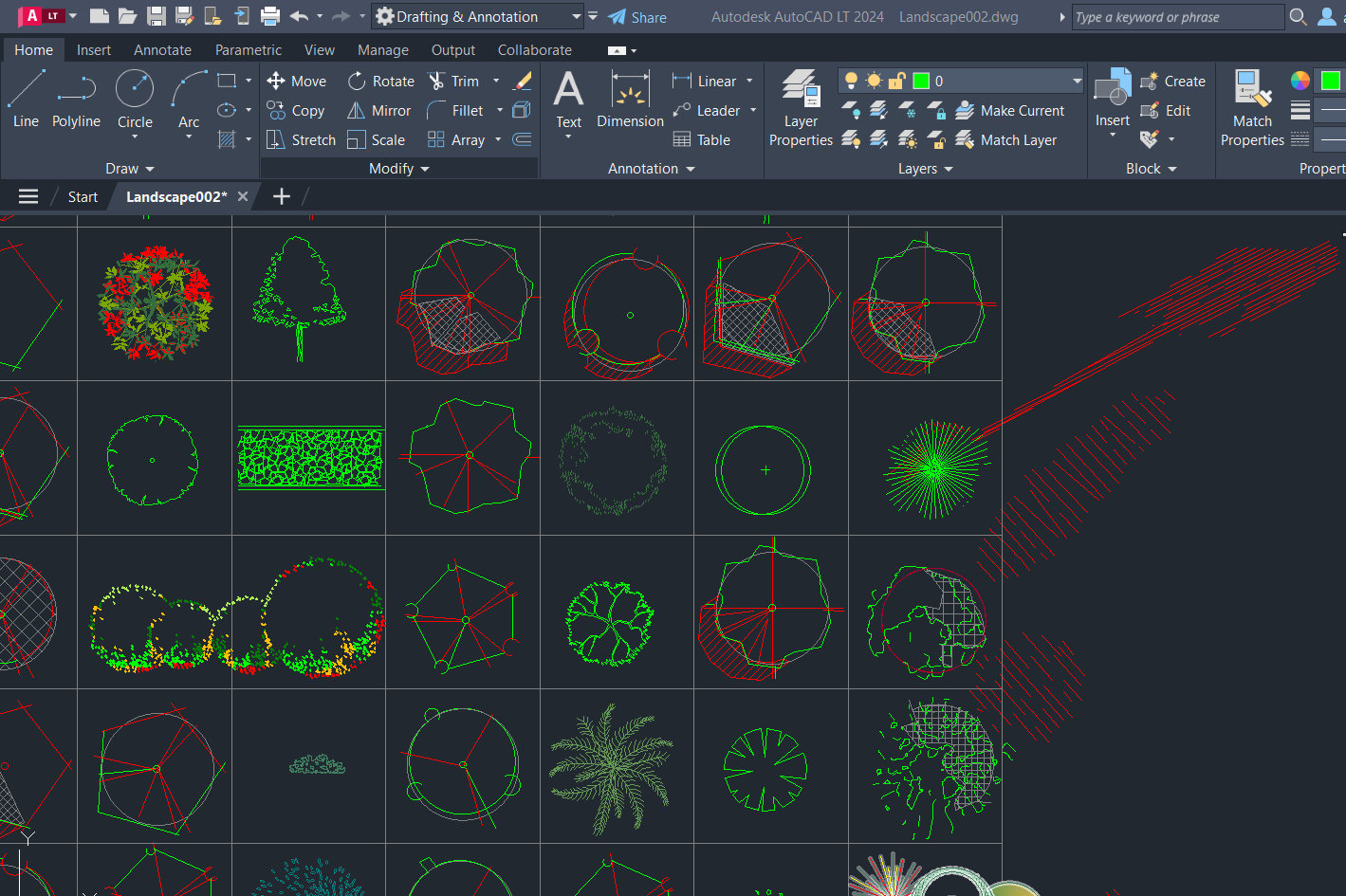 100 Trees Landscape 2D CAD Set 002 | Architectural Autocad Plants Trees ...
