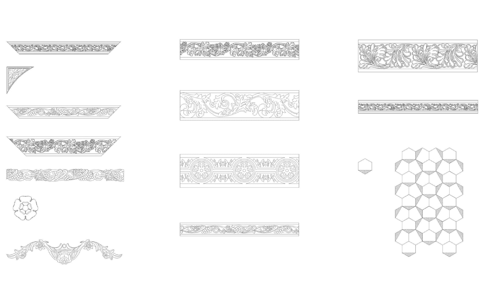 Wall Decoration 2D Autocad Blocks Classic Luxury Interior Design ...