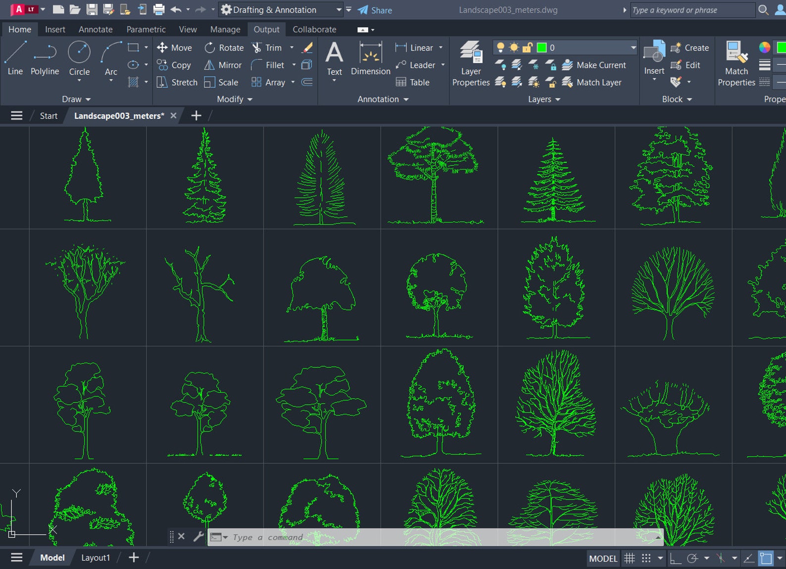 100 Trees Landscape 2D Autocad Blocks Set 003 Architectural Plants ...