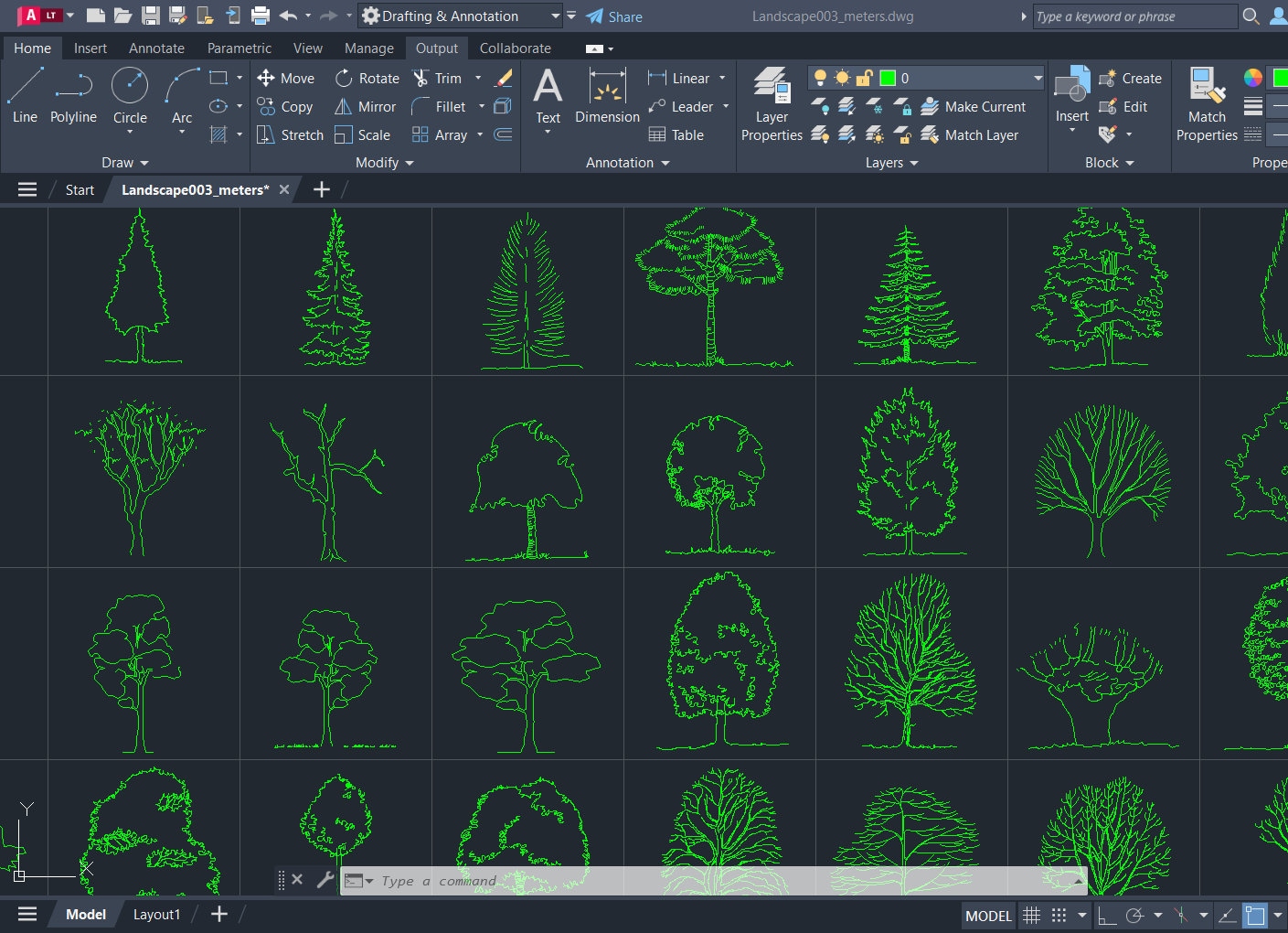 100 Trees Landscape 2D Autocad Blocks Set 003 | Architectural Plants ...