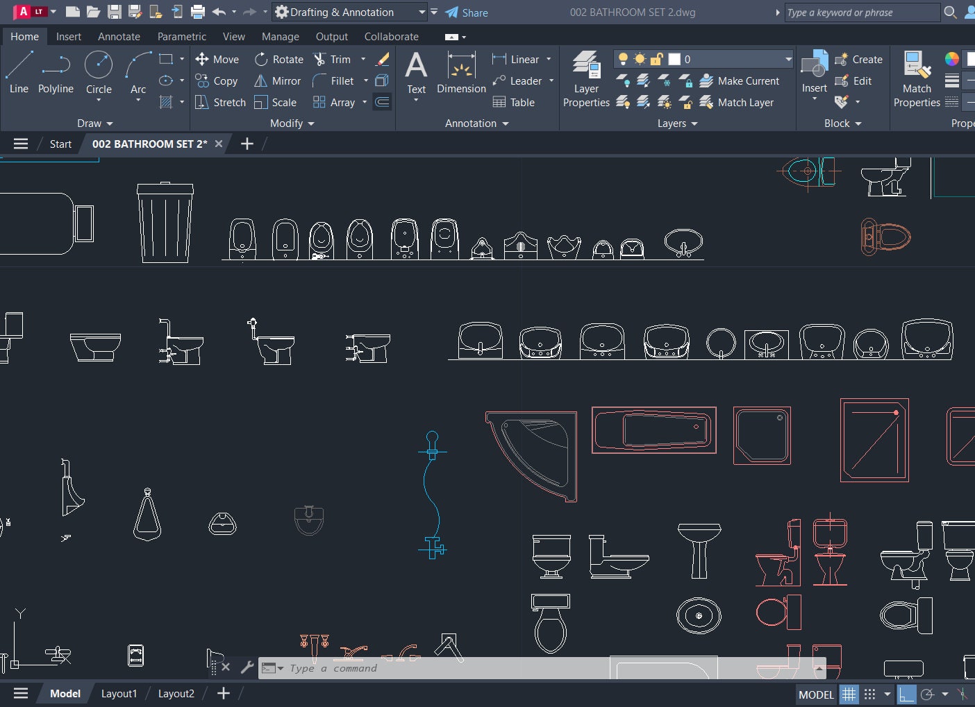 Bathroom Blocks Cad Standard Toilet Block In AutoCAD File