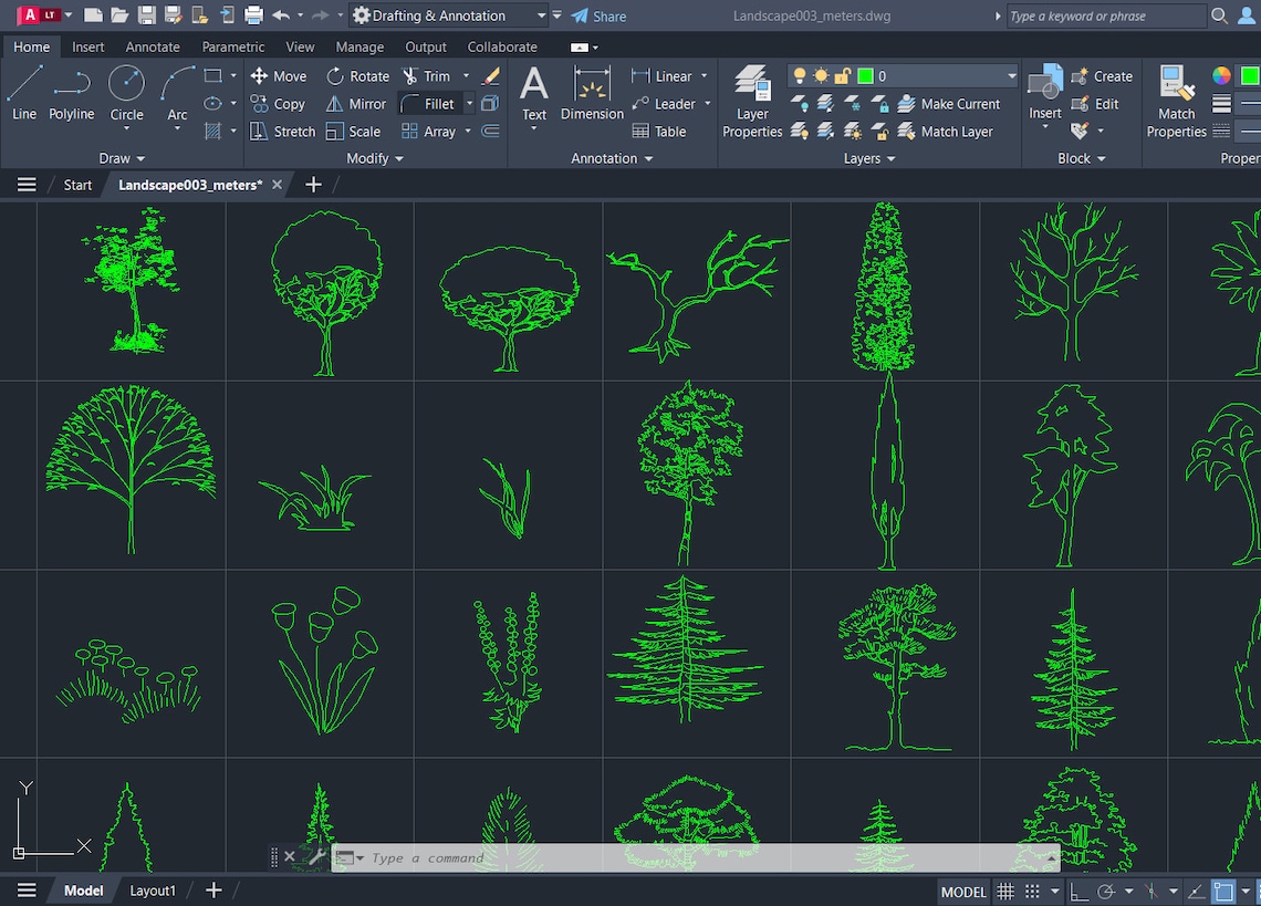 100 Trees Landscape 2D Autocad Blocks Set 003 | Architectural Plants ...