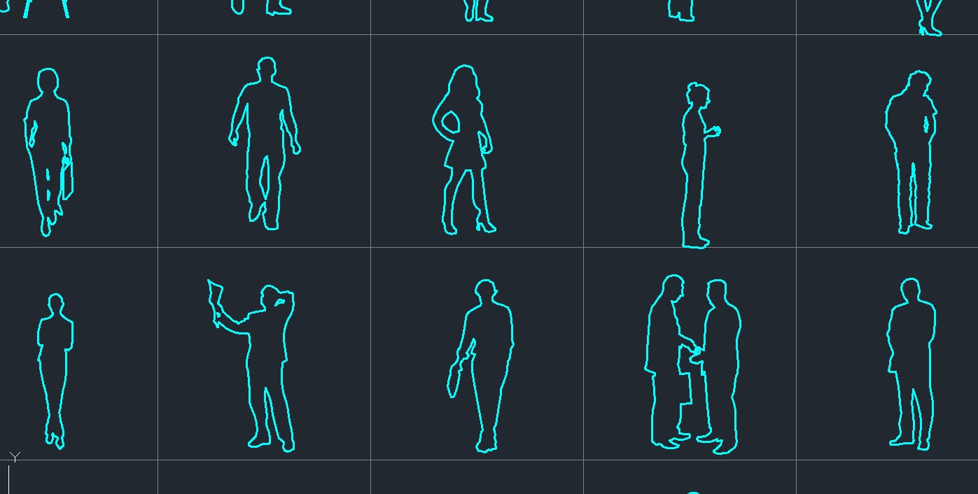 50 People Blocks 2D Autocad Set 001 | Architectural CAD Blocks | Women ...