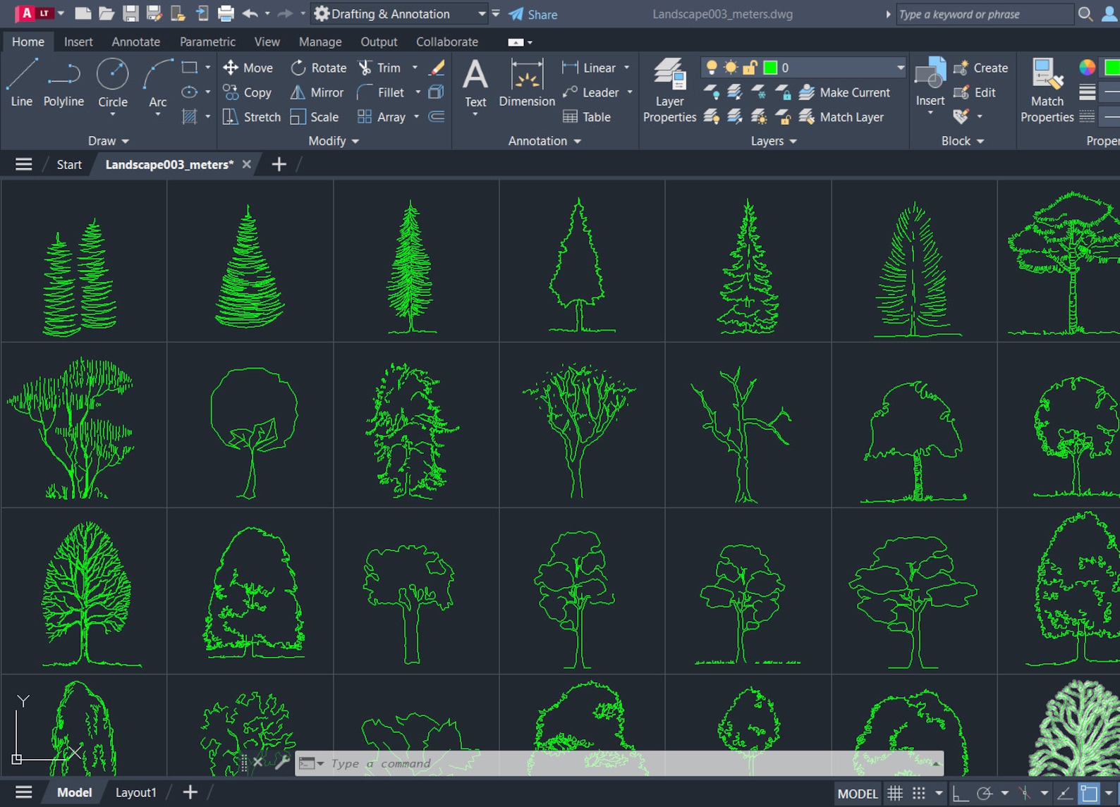 100 Trees Landscape Autocad Blocks | Architectural Plants Elevation ...