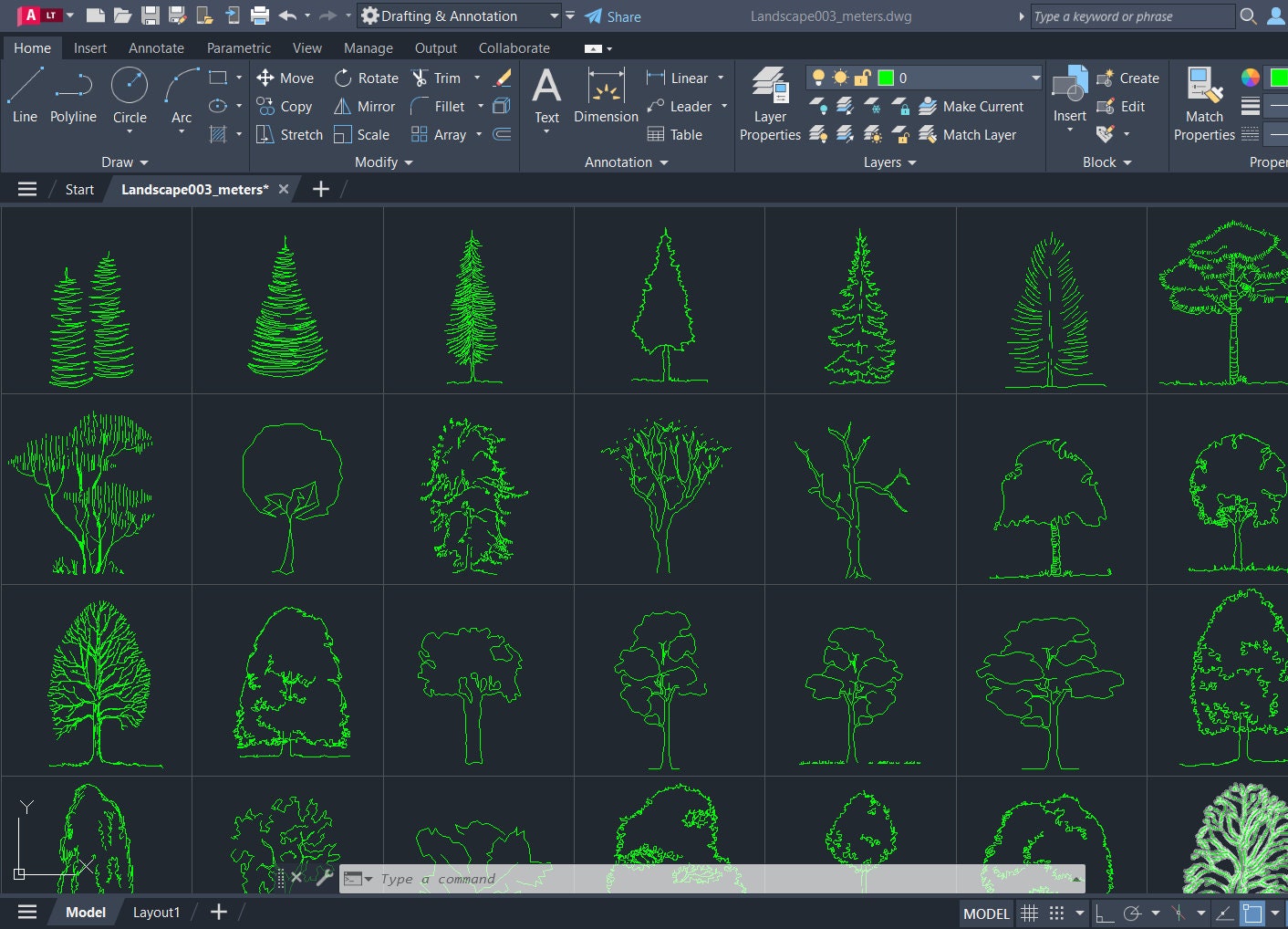 100 Trees Landscape 2D Autocad Blocks Set 003 Architectural Plants ...