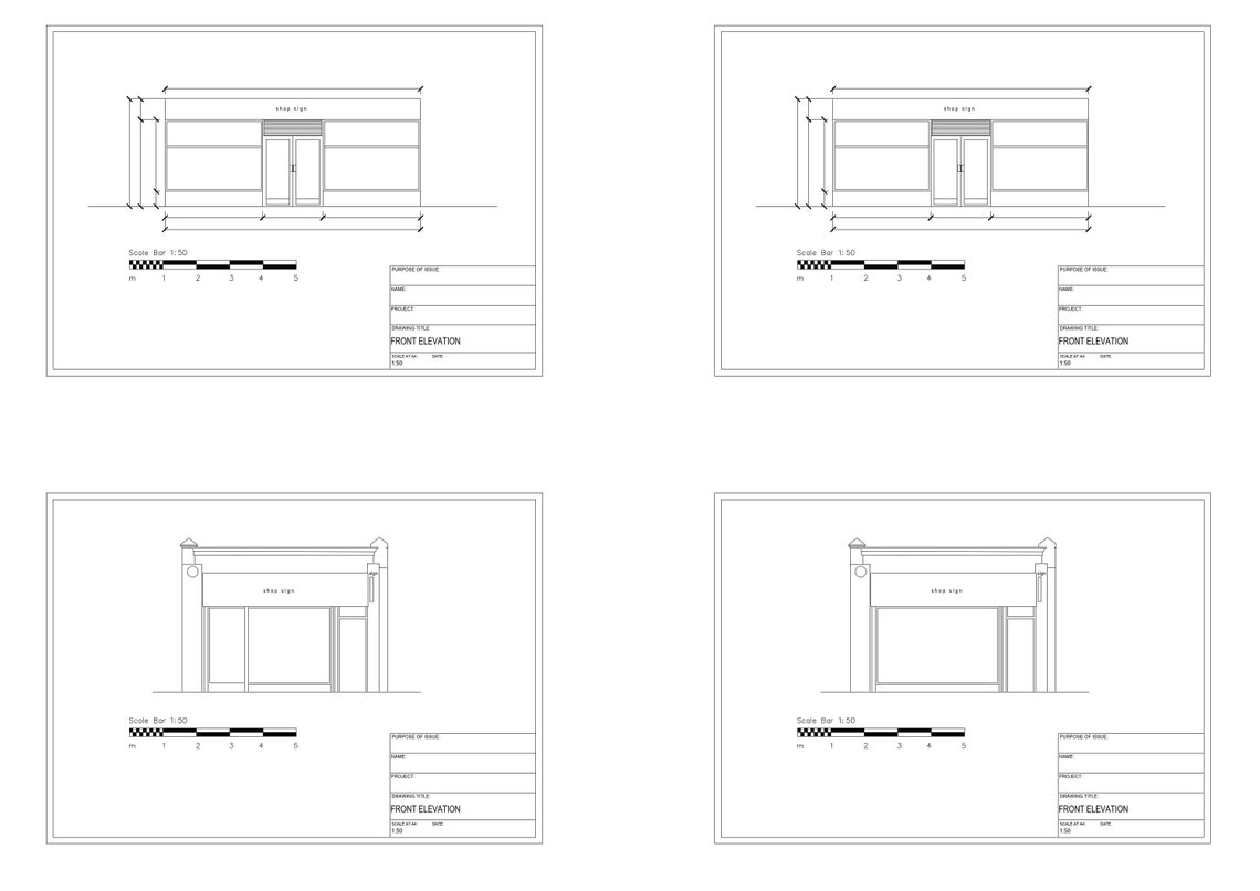 10 Shop Sign Editable Template Blanks | Architectural Autocad Blocks ...