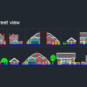 10 Houses Blocks 2D CAD Set 001 | Architectural Context Autocad Blocks ...