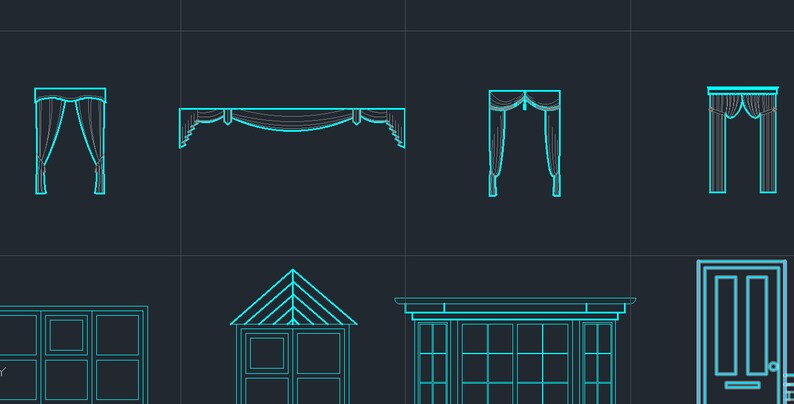 100 Doors Windows Blocks 2D CAD Set 001 | Architectural Houses Autocad ...