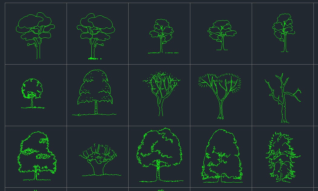 Trees Shrubs And House Plants 2d Dwg Block For Autocad