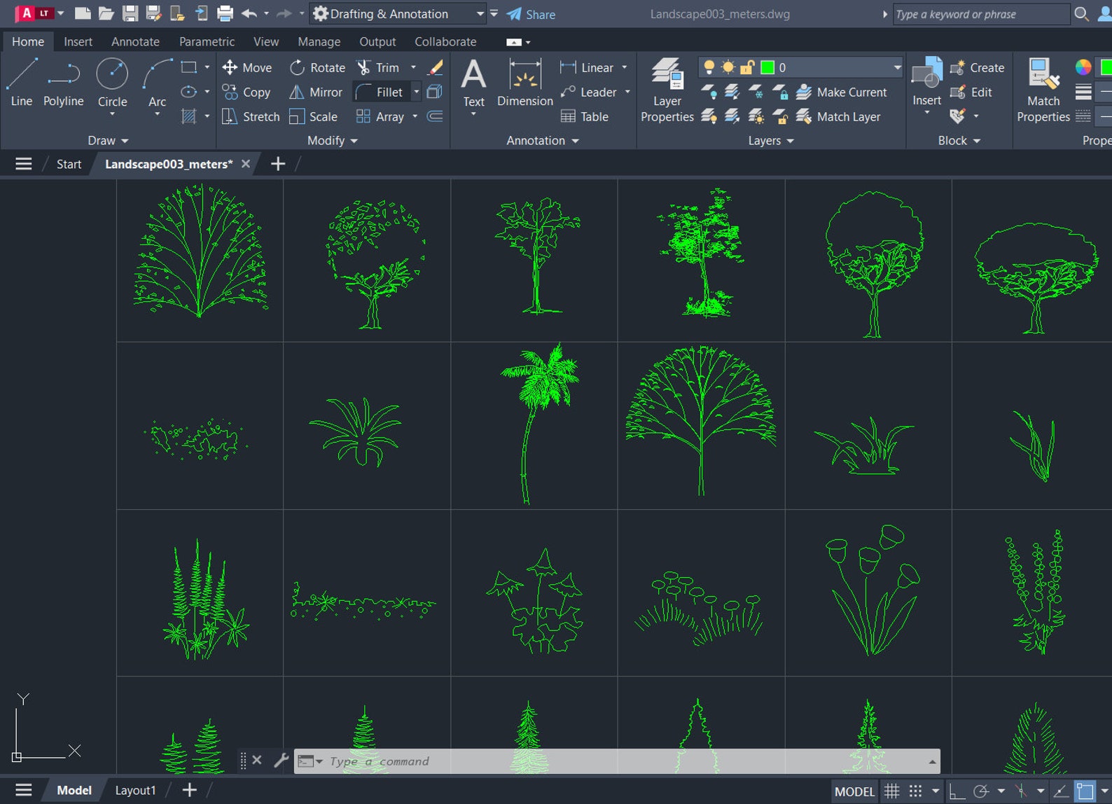 100 Trees Landscape 2D Autocad Blocks Set 003 Architectural Plants ...