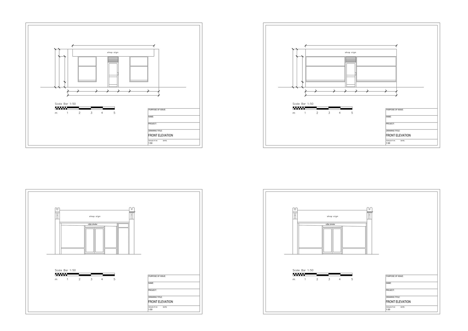 10 Shop Sign Editable Template Blanks | Architectural Autocad Blocks ...