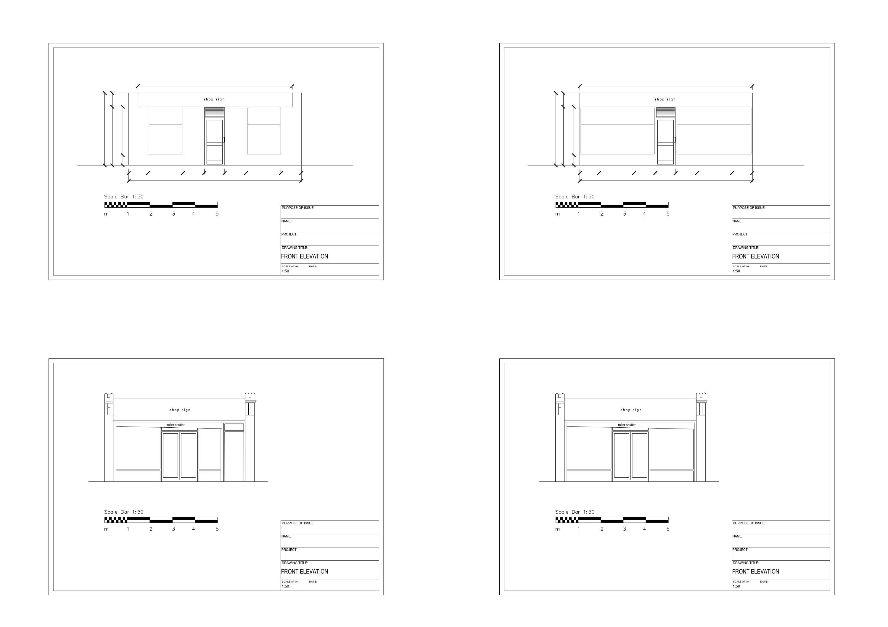 10 Shop Sign Editable Template Blanks | Architectural Autocad Blocks ...