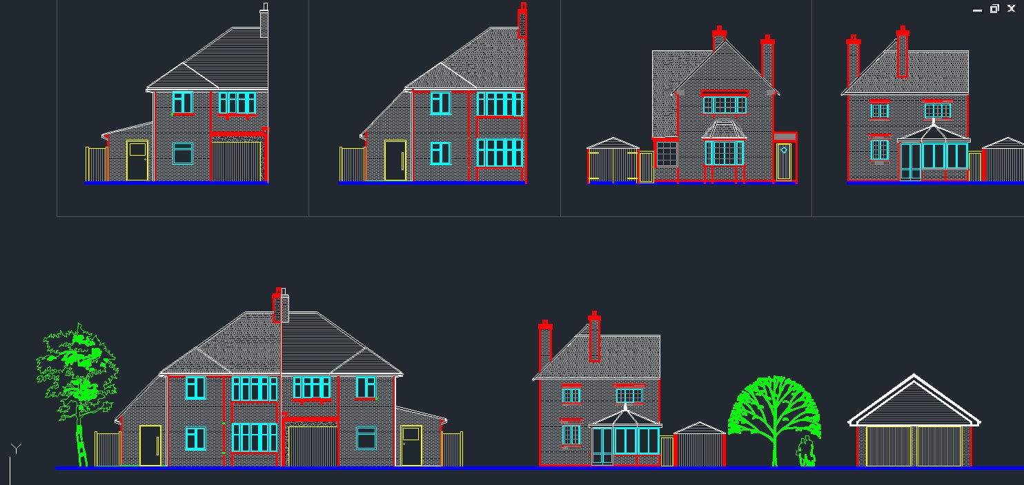 10 Houses Blocks 2D CAD Set 001 | Architectural Context Autocad Blocks ...