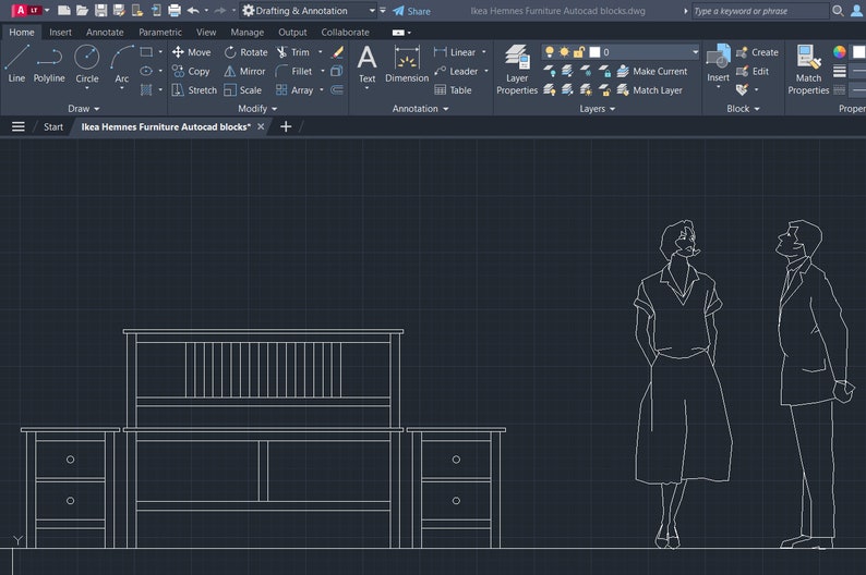 Ikea Hemnes Furniture 2D Autocad Blocks | Architectural Autocad Blocks ...