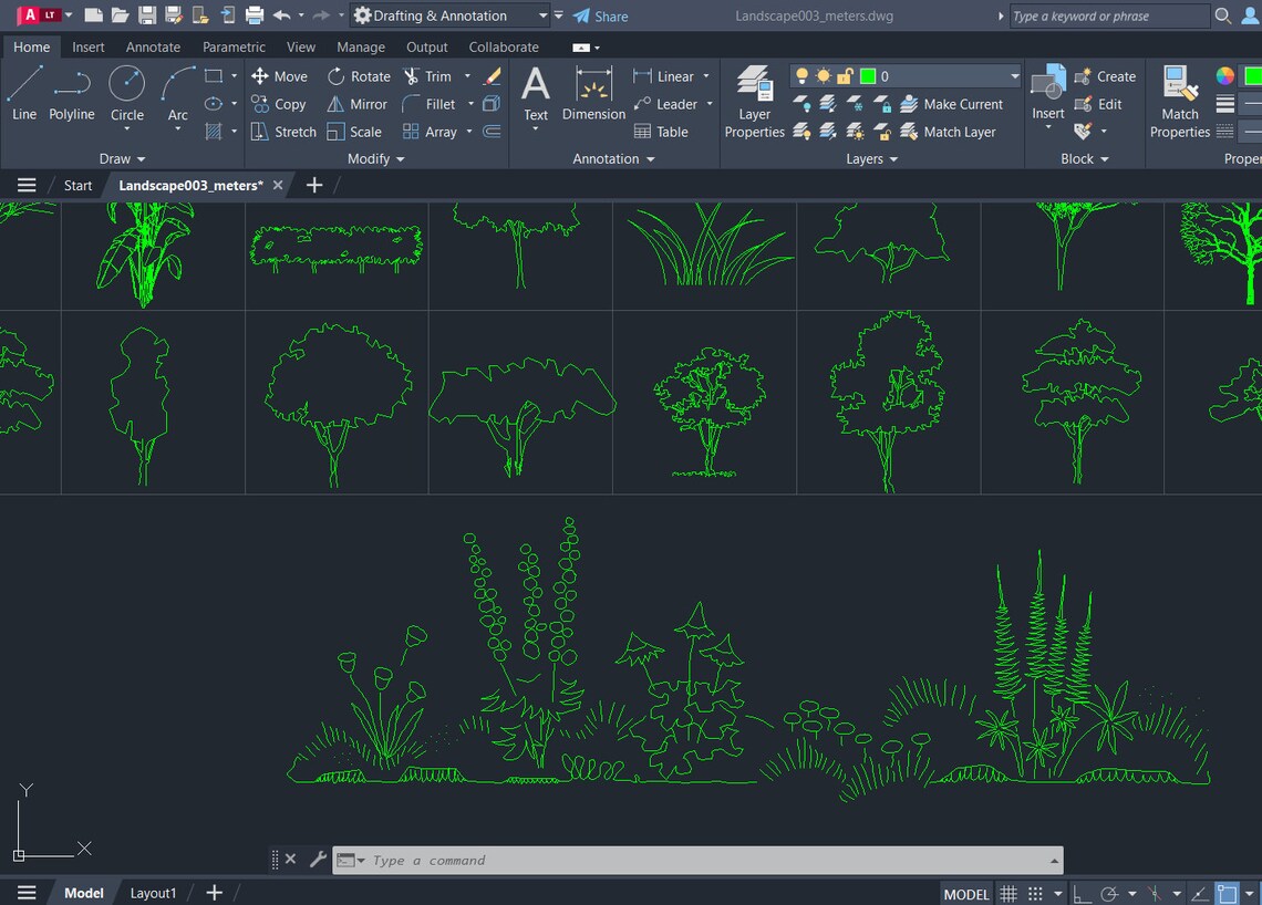 100 Trees Landscape 2D Autocad Blocks Set 003 | Architectural Plants ...