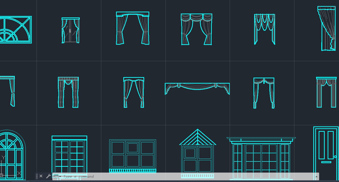 100 Doors Windows Blocks 2D CAD Set 001 | Architectural Houses Autocad ...
