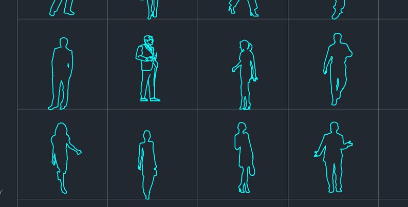 50 People Blocks 2D Autocad Set 001 | Architectural CAD Blocks | Women ...