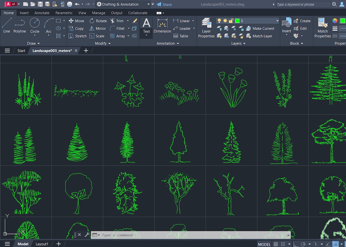100 Trees Landscape 2D Autocad Blocks Set 003 | Architectural Plants ...