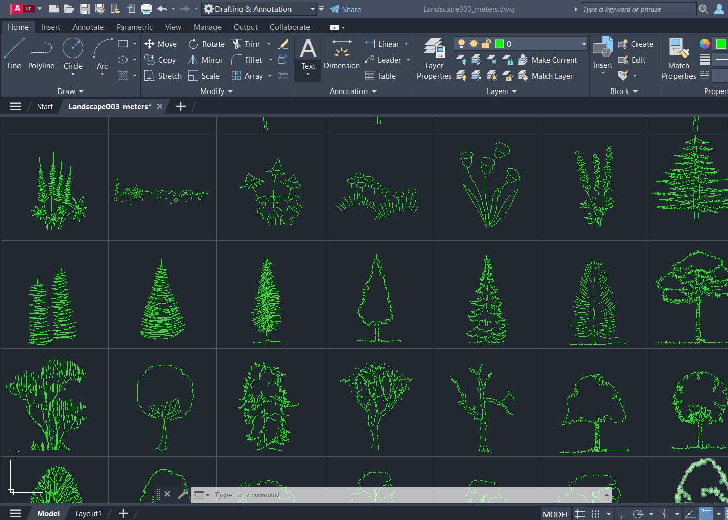 100 Trees Landscape 2D Autocad Blocks Set 003 | Architectural Plants ...