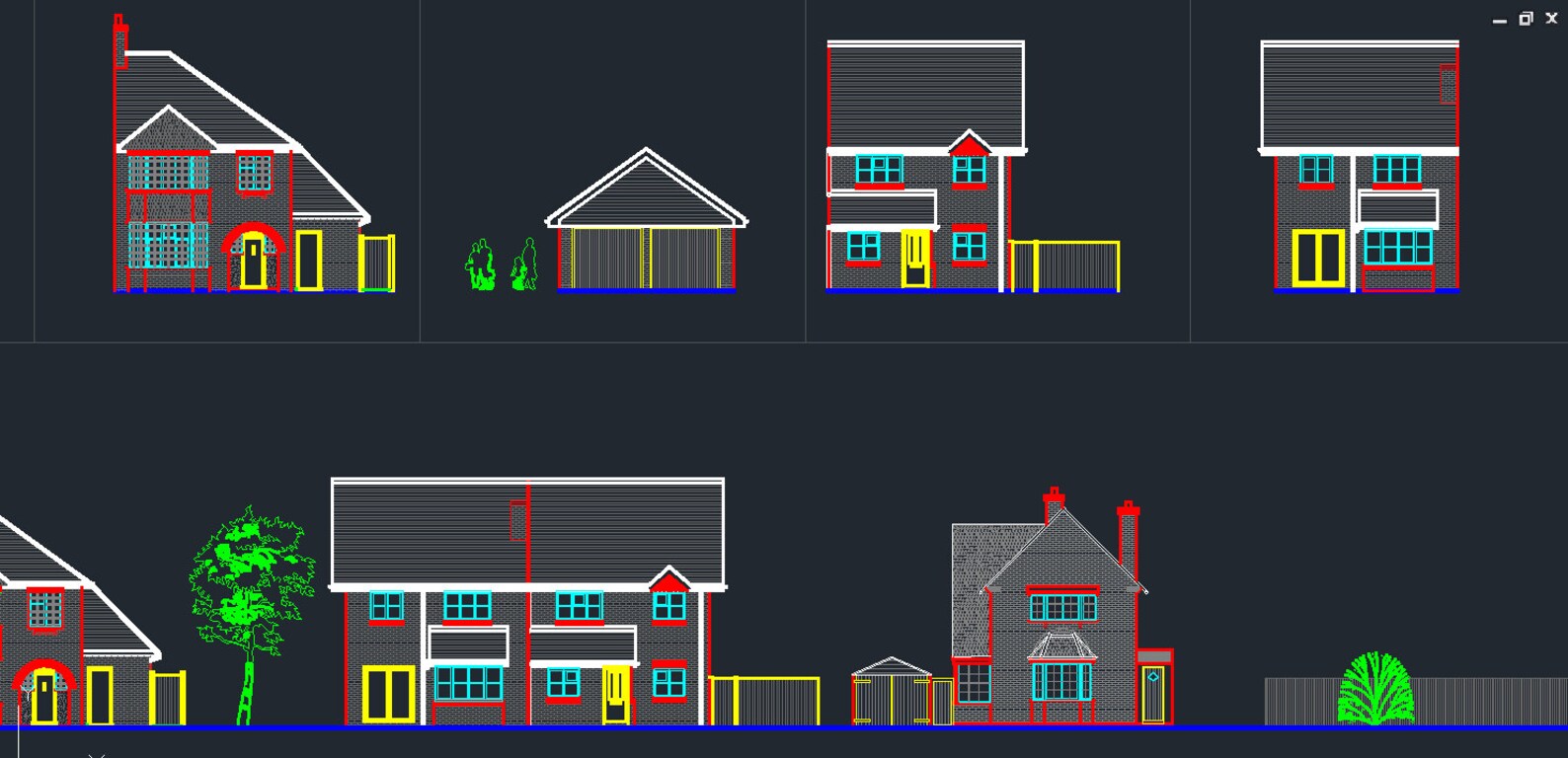 10 Houses Blocks 2D CAD Set 001 | Architectural Context Autocad Blocks ...