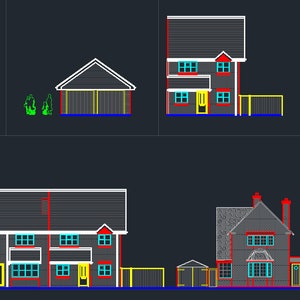 10 Houses Blocks 2D CAD Set 001 | Architectural Context Autocad Blocks ...