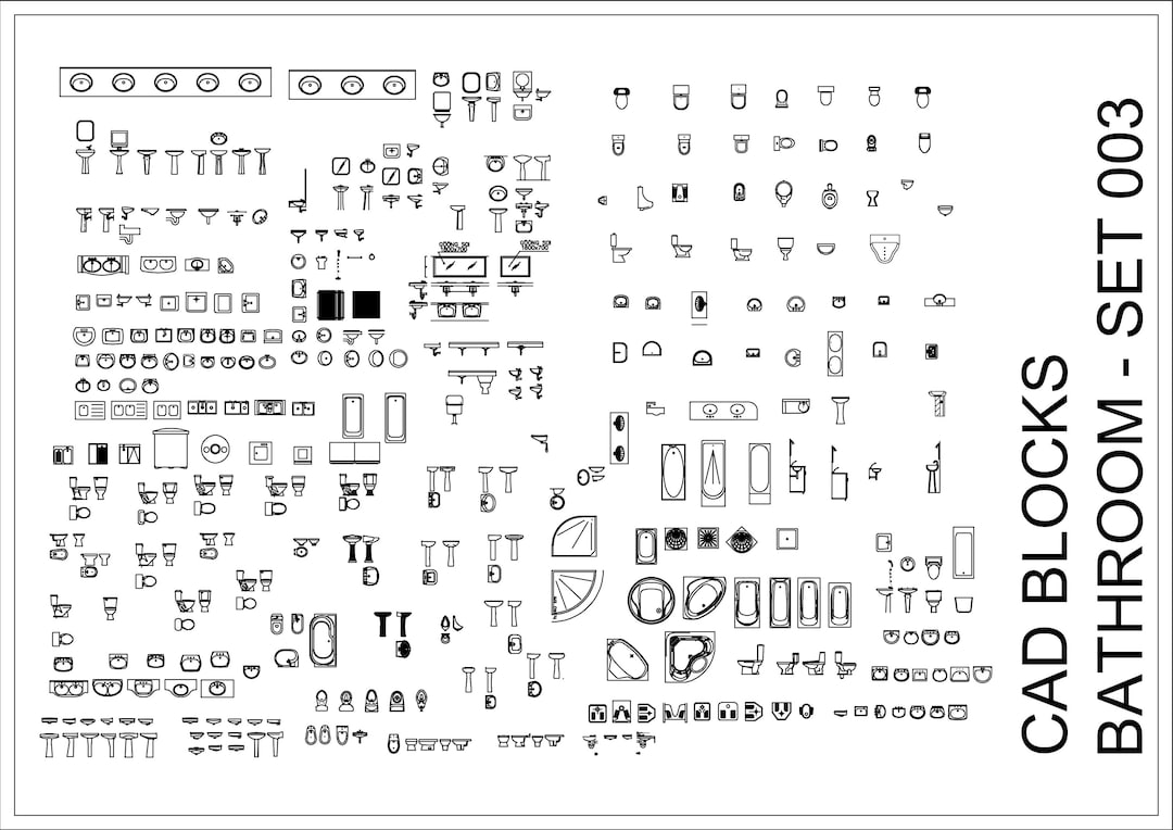 Bathroom CAD File Set 003 | Architectural Autocad Blocks | Services ...