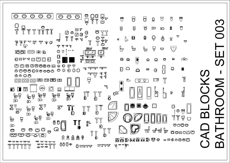 Bathroom CAD File Set 003 | Architectural Autocad Blocks | Services ...