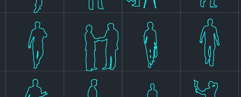 50 People Blocks 2D Autocad Set 001 | Architectural CAD Blocks | Women ...