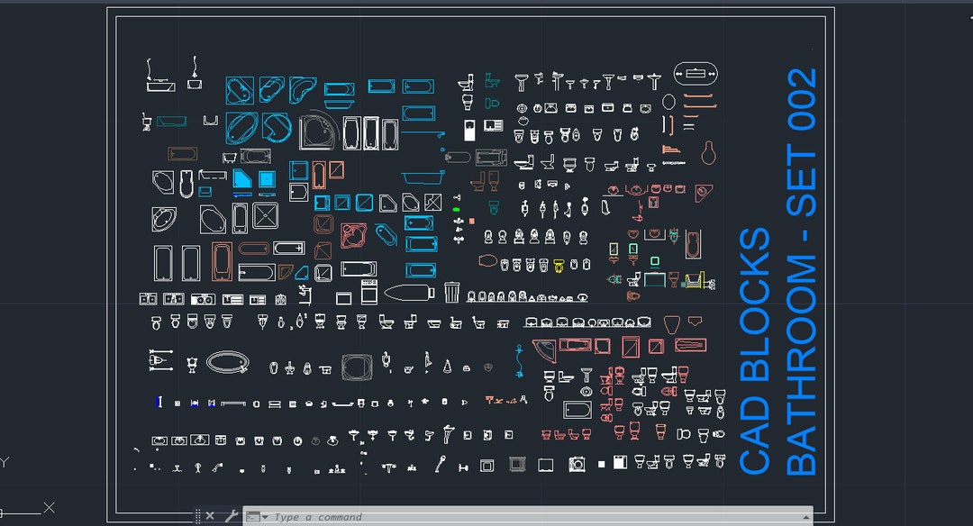 Bathroom CAD Blocks Set 002 | Architectural Autocad Blocks | Services ...
