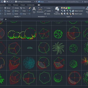 100 Trees Landscape 2D CAD Set 002 | Architectural Autocad Plants Trees ...