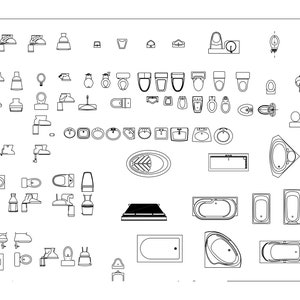 Bathroom CAD File Set 001 | Architectural Autocad Blocks | Services ...