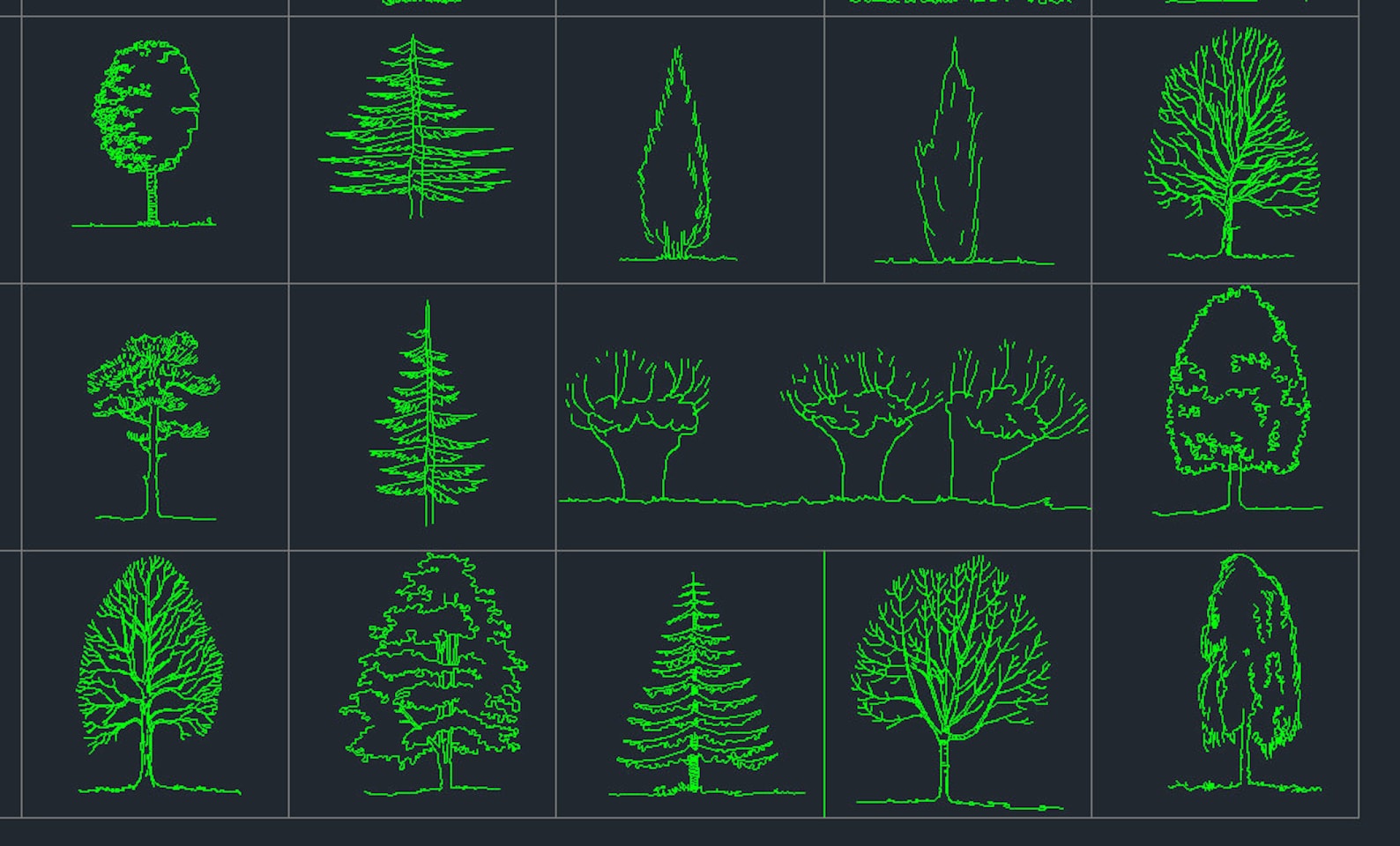 100 Trees Landscape 2D CAD Blocks | Architectural Autocad | Plants ...