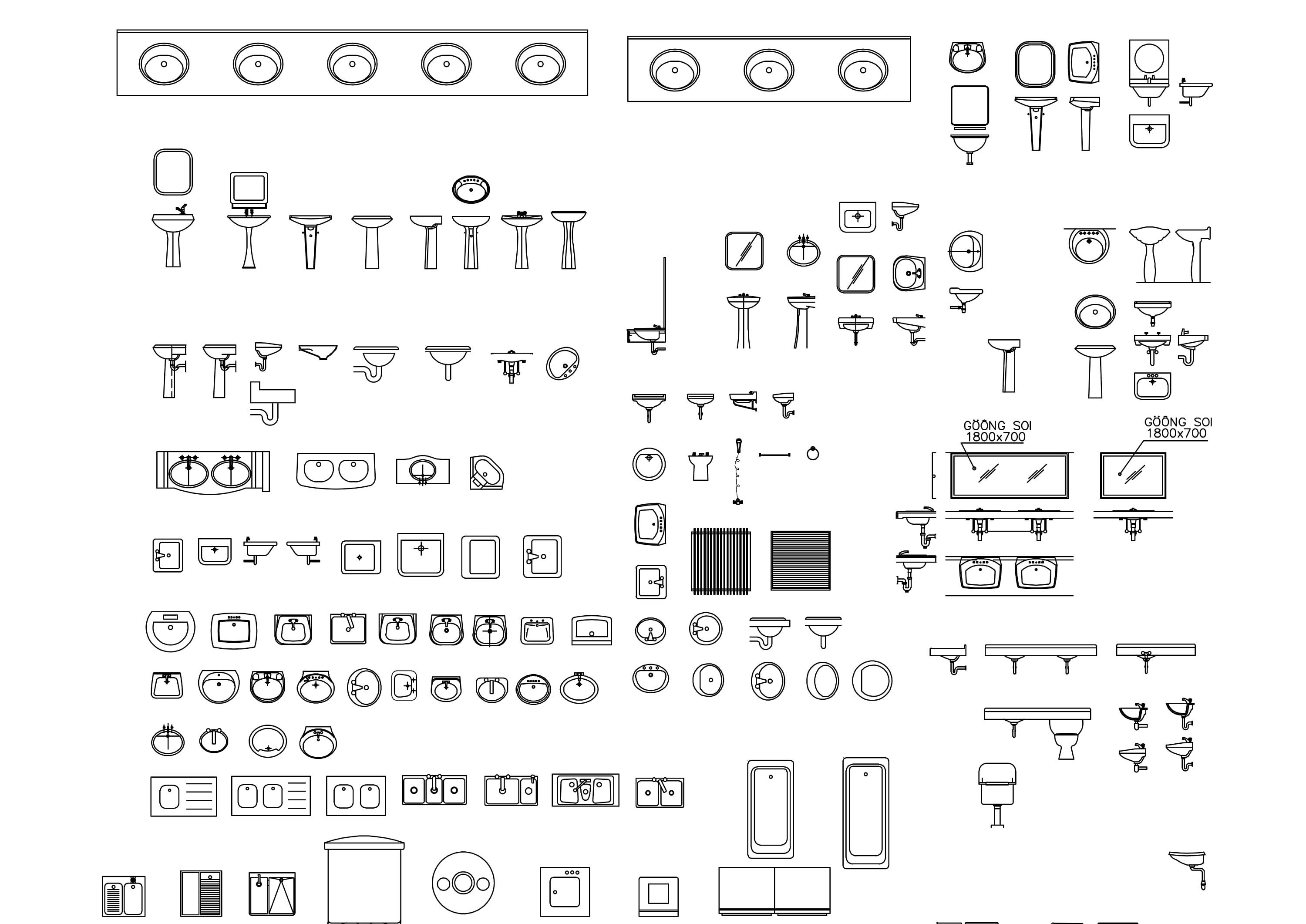 Bathroom CAD Blocks Set3 | Architectural Autocad (DWG File) - Etsy