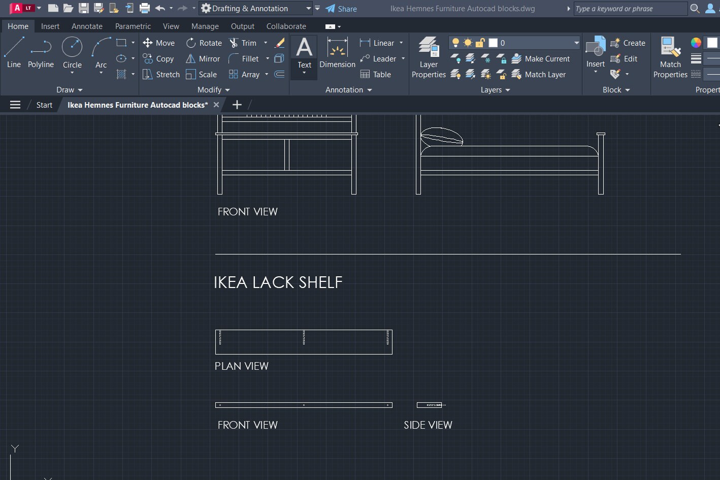 Ikea Hemnes Furniture 2D Autocad Blocks | Architectural Autocad Blocks | Interior Design Blocks ...