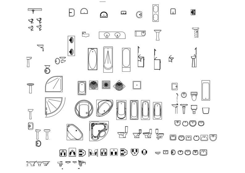 Bathroom CAD File Set 003 | Architectural Autocad Blocks | Services ...