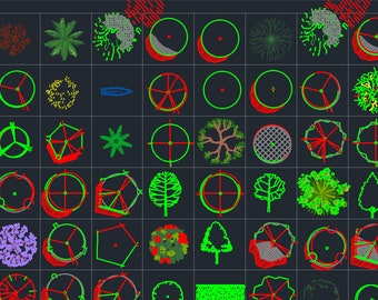 100 Trees Landscape 2D Autocad Blocks Set 003 | Architectural Plants ...