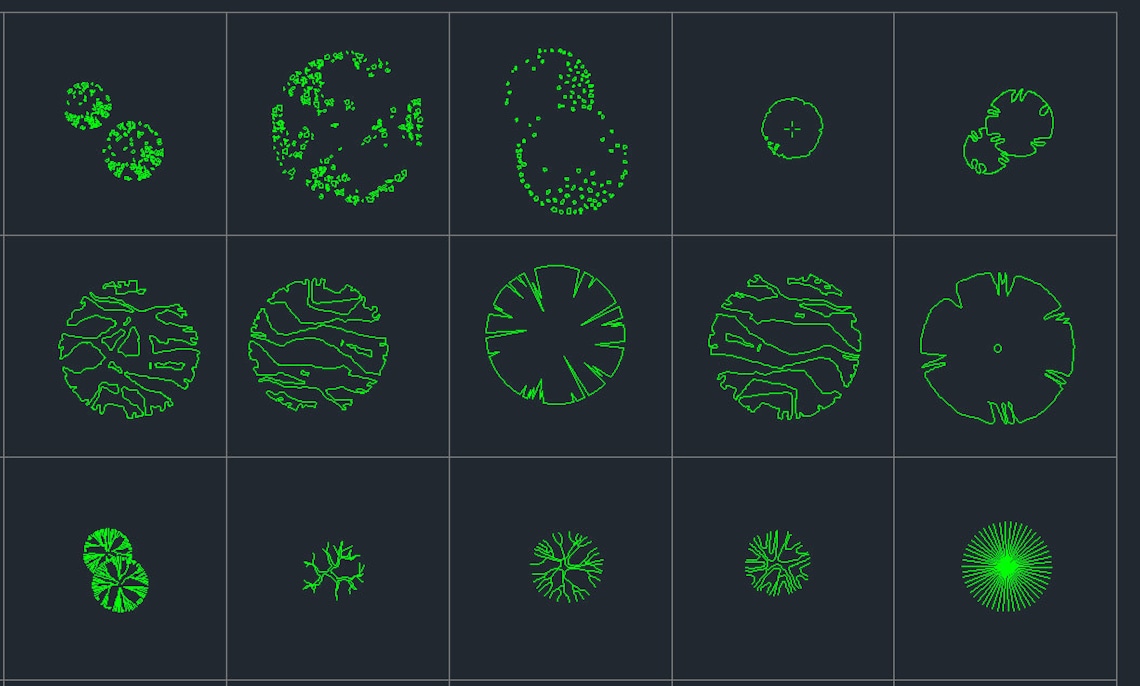 100 Trees Landscape 2D CAD Set 001 | Architectural Autocad Blocks ...