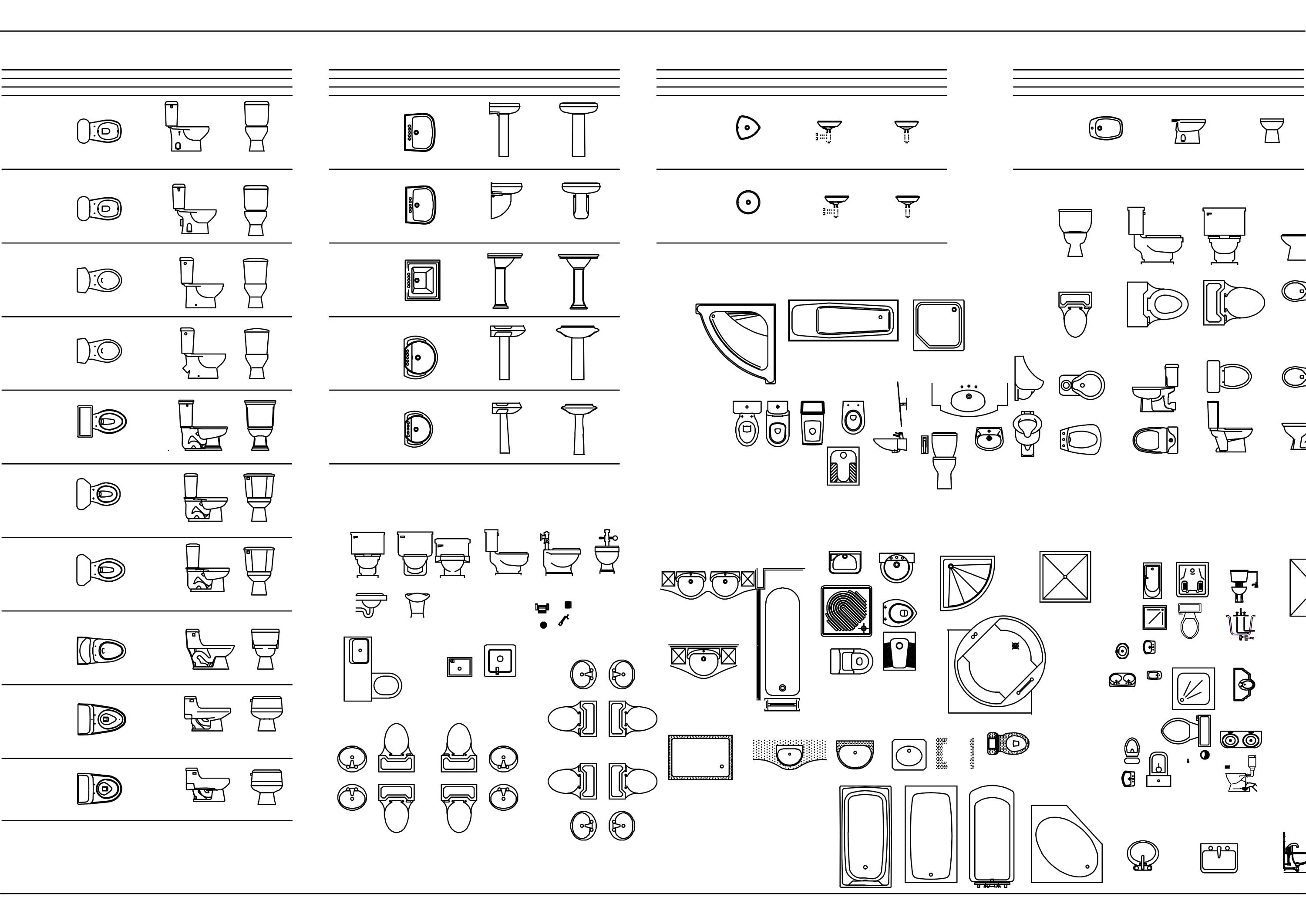 Bathroom Blocks Cad Standard Toilet Block In AutoCAD File