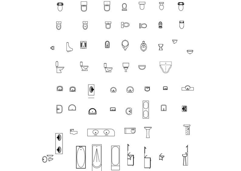 Bathroom CAD File Set 003 | Architectural Autocad Blocks | Services ...