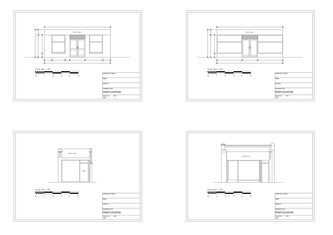 10 Shop Sign Editable Template Blanks | Architectural Autocad Blocks ...