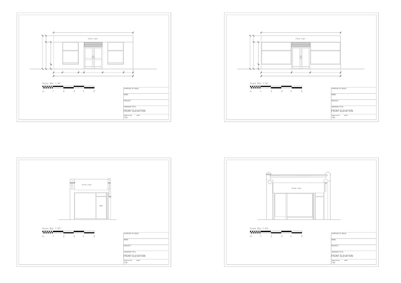 10 Shop Sign Editable Template Blanks | Architectural Autocad Blocks ...