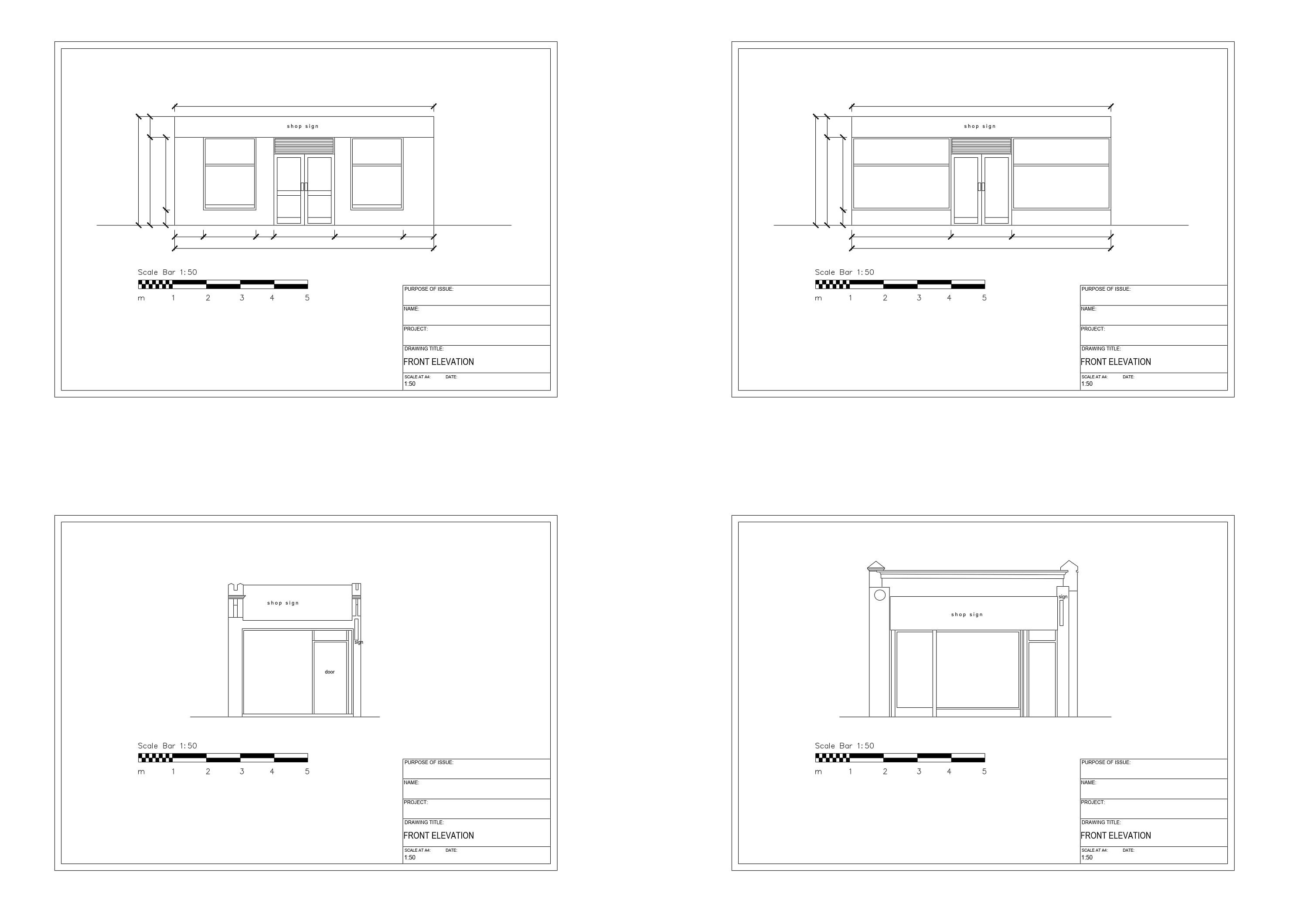 10 Shop Sign Editable Template Blanks | Architectural Autocad Blocks ...