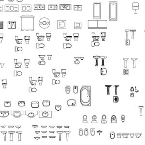 Bathroom CAD File Set 003 | Architectural Autocad Blocks | Services ...