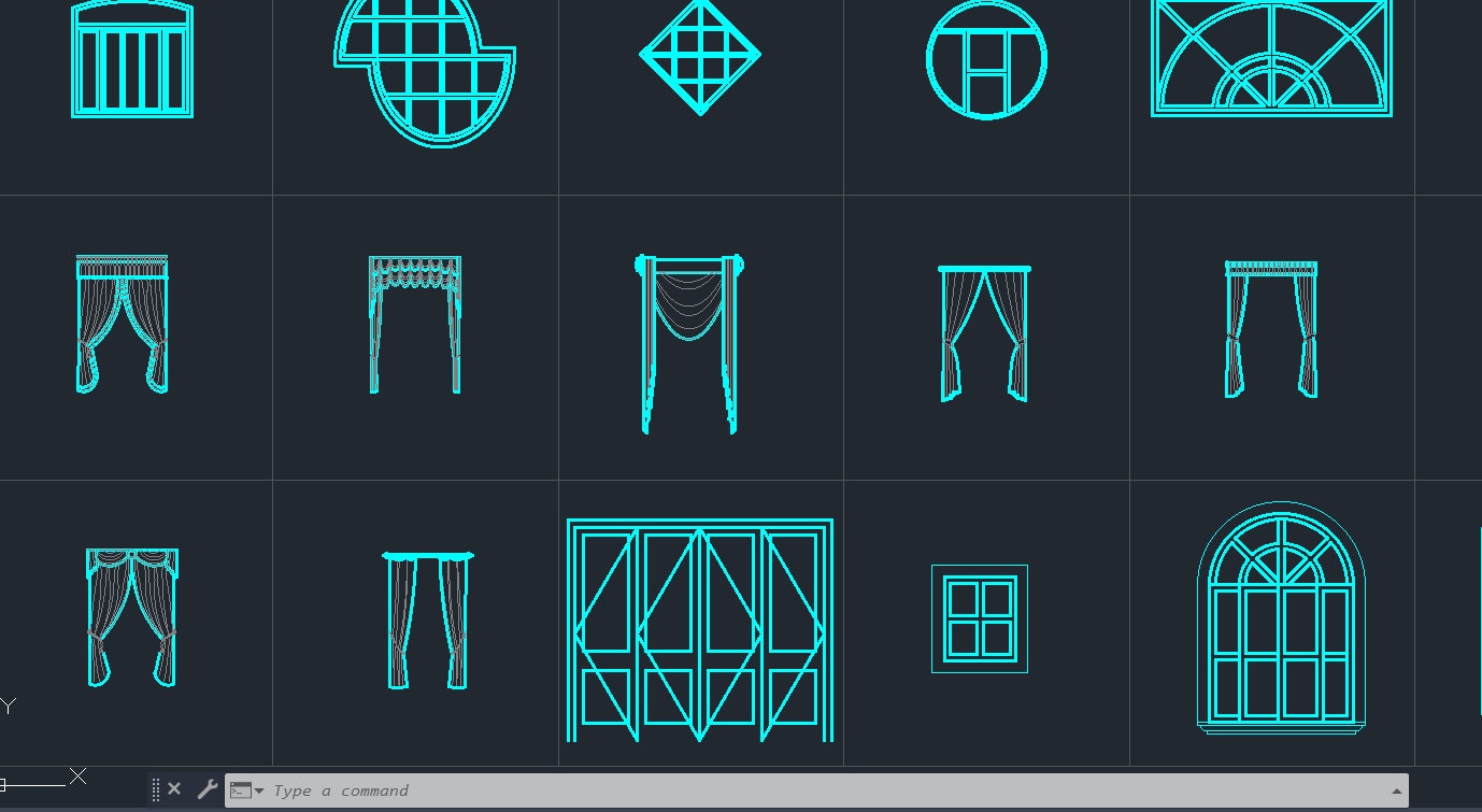 100 Doors Windows Blocks 2D CAD Set 001 | Architectural Houses Autocad ...